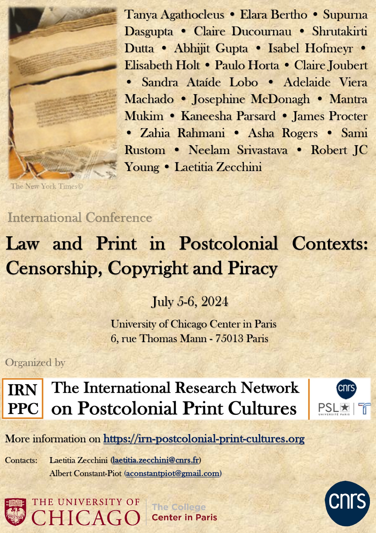 Paris, 2024 - International Research Network on Postcolonial Print Cultures